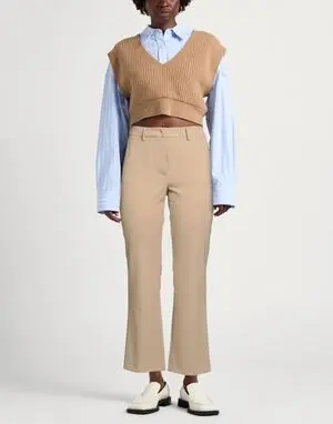 Max Mara Pants Sand Size Polyester, Virgin Wool, Elastane