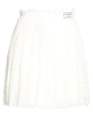 Balmain Mini Skirt Ivory Size Polyamide, Cotton, Acrylic, Viscose