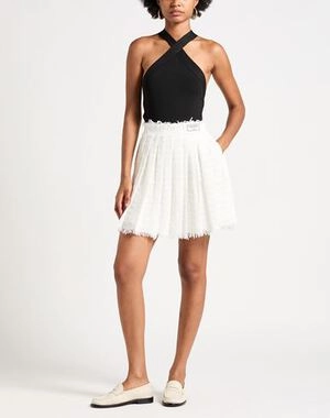 Balmain Mini Skirt Ivory Size Polyamide, Cotton, Acrylic, Viscose