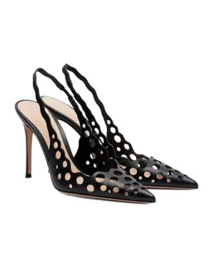 GIANVITO ROSSI Leather Slingback Pumps - Black