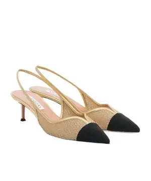 AQUAZZURA Mesh Slingback Pumps - Nude