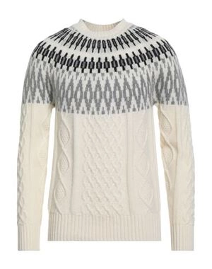 Altea Man Sweater Ivory Size L Virgin Wool, Cashmere, Mohair Wool White