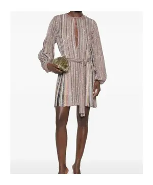 Missoni Sequin-embellished Striped Mini Dress
