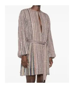 Missoni Sequin-embellished Striped Mini Dress