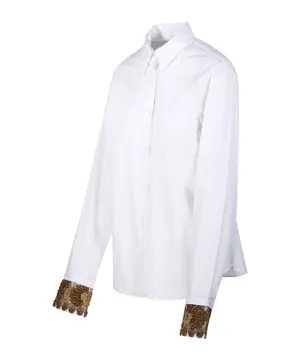 Dries Van Noten Embellished Long Sleeve Shirt - White