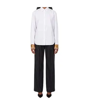 Dries Van Noten Embellished Long Sleeve Shirt - White