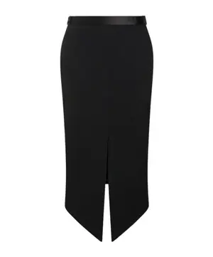 TOM FORD Satin-trim Back-slit Skirt - Black