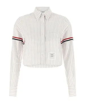 Thom Browne Cropped Button Down Shirt - White