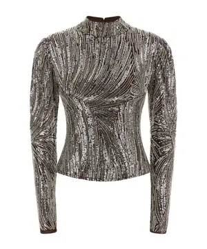 Rabanne Sequin-embellished Top - Brown