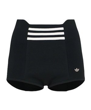 ADIDAS ORIGINALS High-waisted Shorts With Stripes - Black