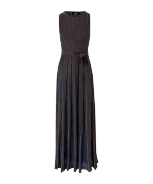 Missoni Metallic-thread Belted Maxi Dress - Blue