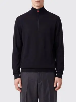 Kiton Half-zip Fine Wool Sweater - Black