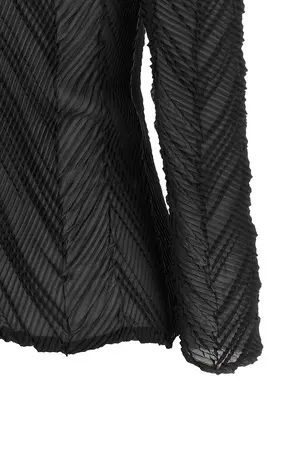 Issey Miyake High Neck Pleated Top