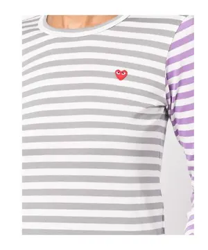 Play Comme Des Garcon Cotton T-shirt With Heart Appliqu