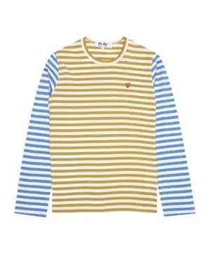 Play Comme Des Garcon Striped Long-sleeve T-shirt - Nude