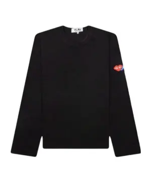 Play Comme Des Garcon X The Artist Invader Appliqué-detal Long-sleeve T-shirt - Black