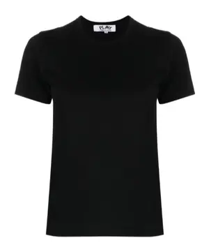 Play Comme Des Garcon Logo-patch Cotton T-shirt - Black