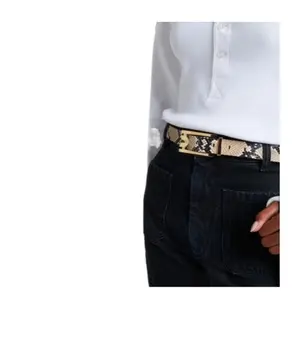Victoria Beckham Minimalist Snake Skin Belt