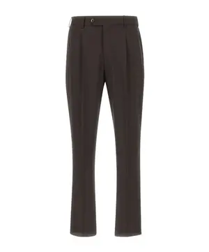 PT TORINO Tailored Pleated Pants - Dark Brown