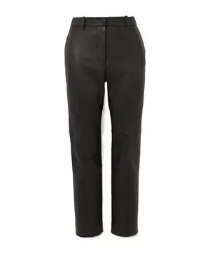 JOSEPH Leather Slim-leg Pants - Black