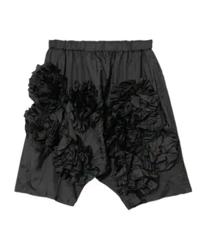 Comme Des Garçons Floral Detail Shorts - Black