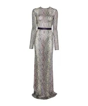 Missoni Long-sleeved Dress - Silver And Multicolour