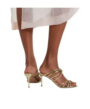 AQUAZZURA Mirrored Leather Mules