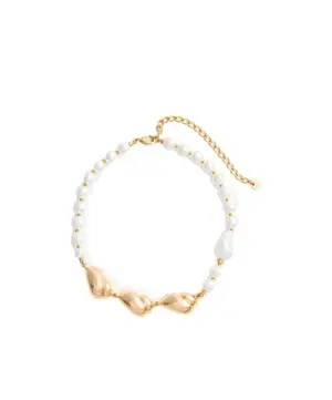 SELF-PORTRAIT Shell-detail Faux-pearl Necklace