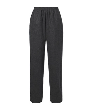 JIL SANDER Wool Flannel Wide-leg Pants - Black