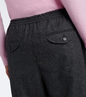 JIL SANDER Wool Flannel Wide-leg Pants