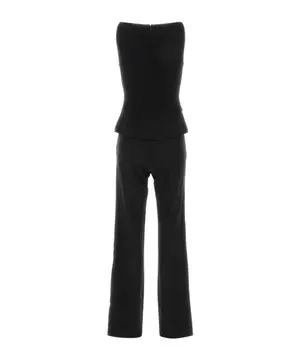 SELF-PORTRAIT Sleeveless Crepe Jumpsuit