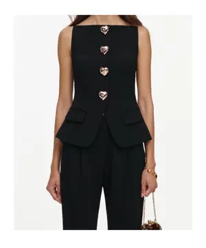 SELF-PORTRAIT Sleeveless Crepe Jumpsuit