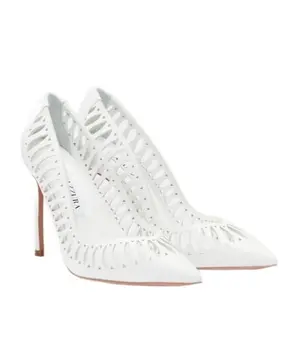 AQUAZZURA Perforated Leather Pumps - White