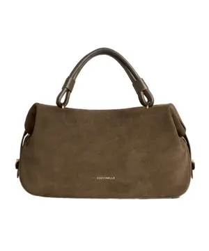 COCCINELLE Suede-finish Leather Tote Bag - Fango