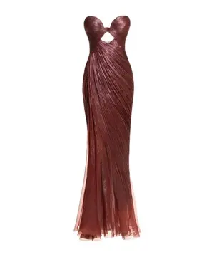 MARIA LUCIA HOHAN Pleated Gown - Brown