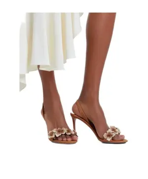 AQUAZZURA Beaded Raffia Slingback Sandals