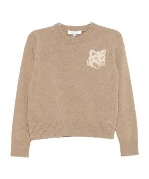 Maison Kitsuné Long-sleeved Sweater - Nude