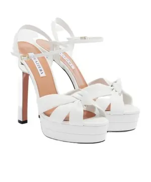 AQUAZZURA Leather Platform Sandals - White