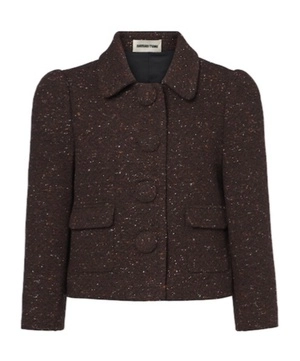 SHUSHU/TONG Cropped Lapel Coat - Black