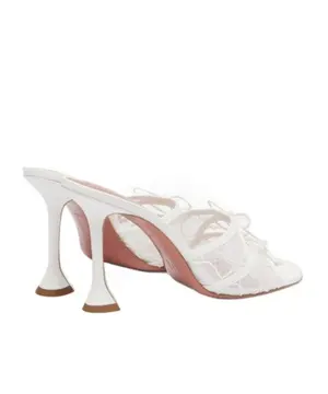 Amina Muaddi Bow-detail Lace Mules
