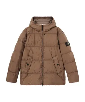 Stone Island Wind-resistant Down Jacket With Anti-drop - Ochre