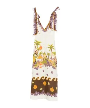 ALEMAIS Patterned Dress - Cream