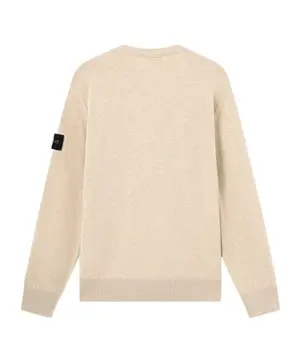 Stone Island Loose-fit Crewneck Jumper With Ribbed Trims - Biscuit Mixing