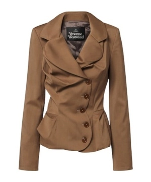 VIVIENNE WESTWOOD Draped Peplum Virgin Wool Jacket - Brown