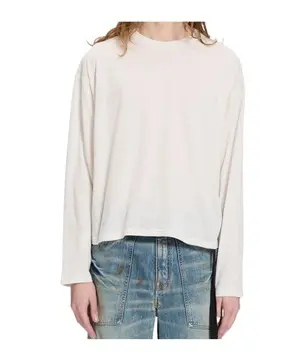 ANN DEMEULEMEESTER Graphic-print Long-sleeved T-shirt - White