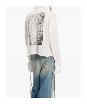 ANN DEMEULEMEESTER Graphic-print Long-sleeved T-shirt