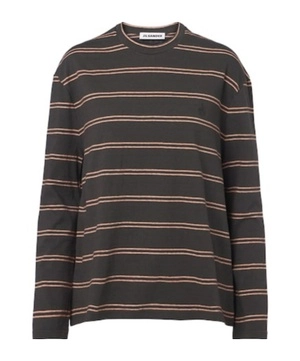 JIL SANDER Striped Cotton T-shirt - Black