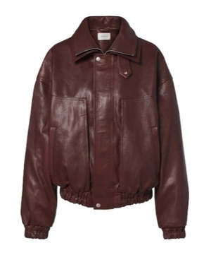 Magda Butrym Leather Blouson Jacket - Coffee Color