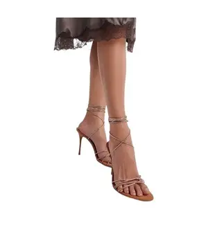 Amina Muaddi Embellished Suede Sandals