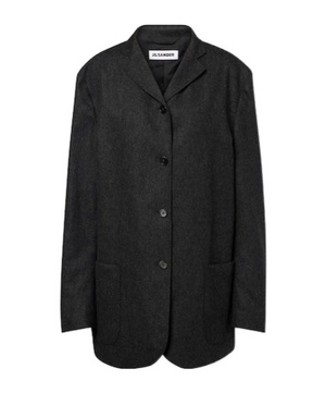JIL SANDER Wool Flannel Jacket - Black